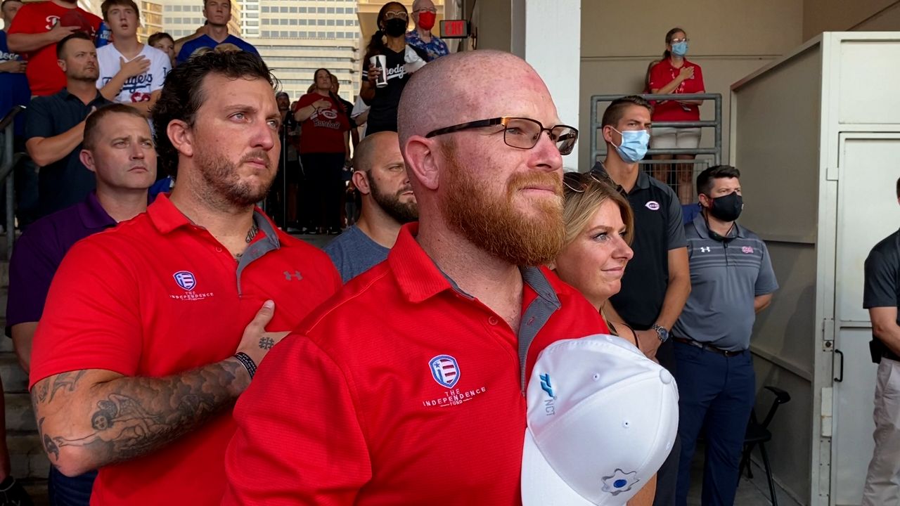 Disabled veteran receives track chair at Reds game