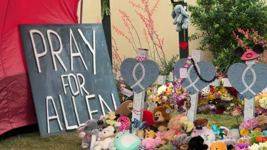 Memorial set up at site of Allen mall shooting