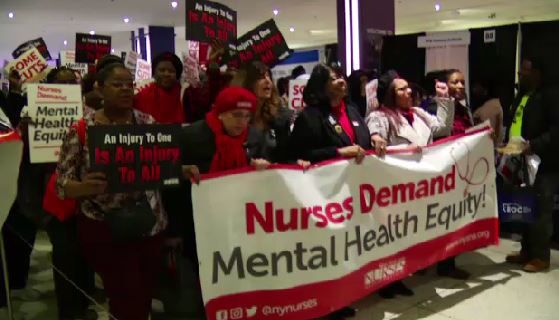 NYSNA rally for proper funding for mental health treatment