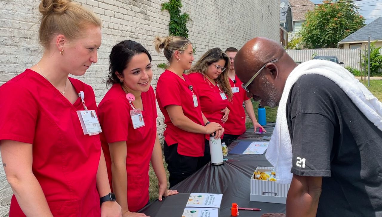 Nursing students helping underserved communities