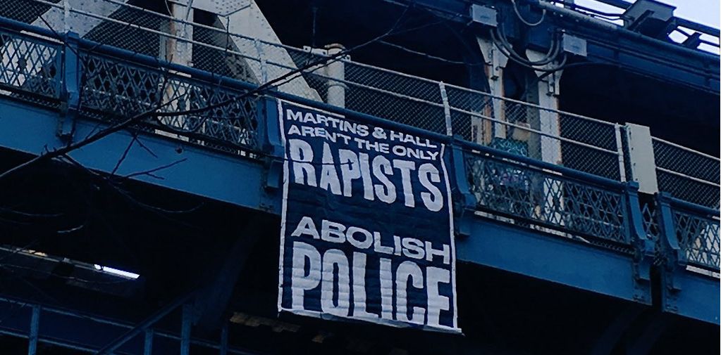 Controversial banner targeting NYPD detectives accused of rape removed ...