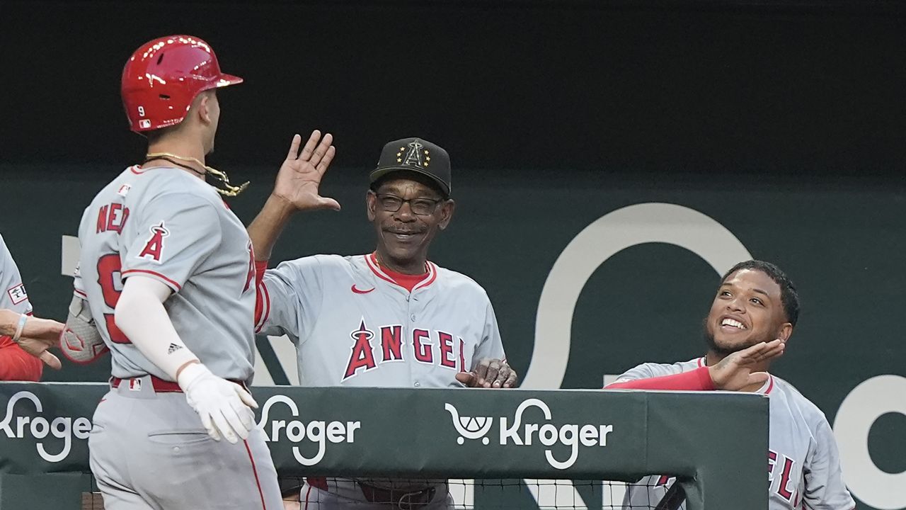 Angels beat Rangers 9-3 to give Ron Washington win