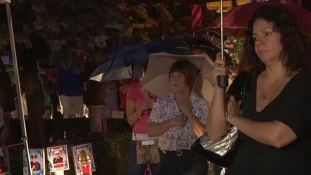 9/11 Mourners Gather Around Angel’s Circle