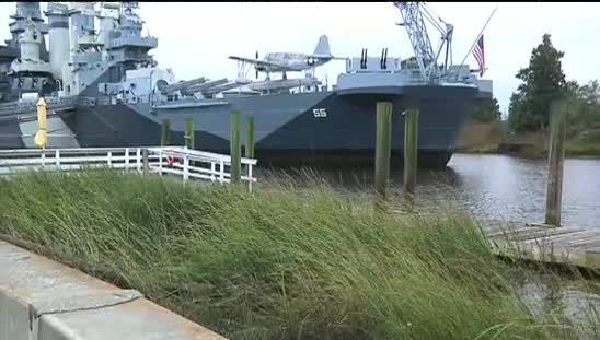 Flooding Causes Battleship NC to Float and Close Its Doors