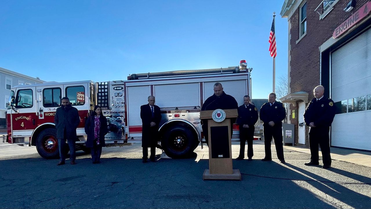 Worcester holds ceremony to bless new fire truck