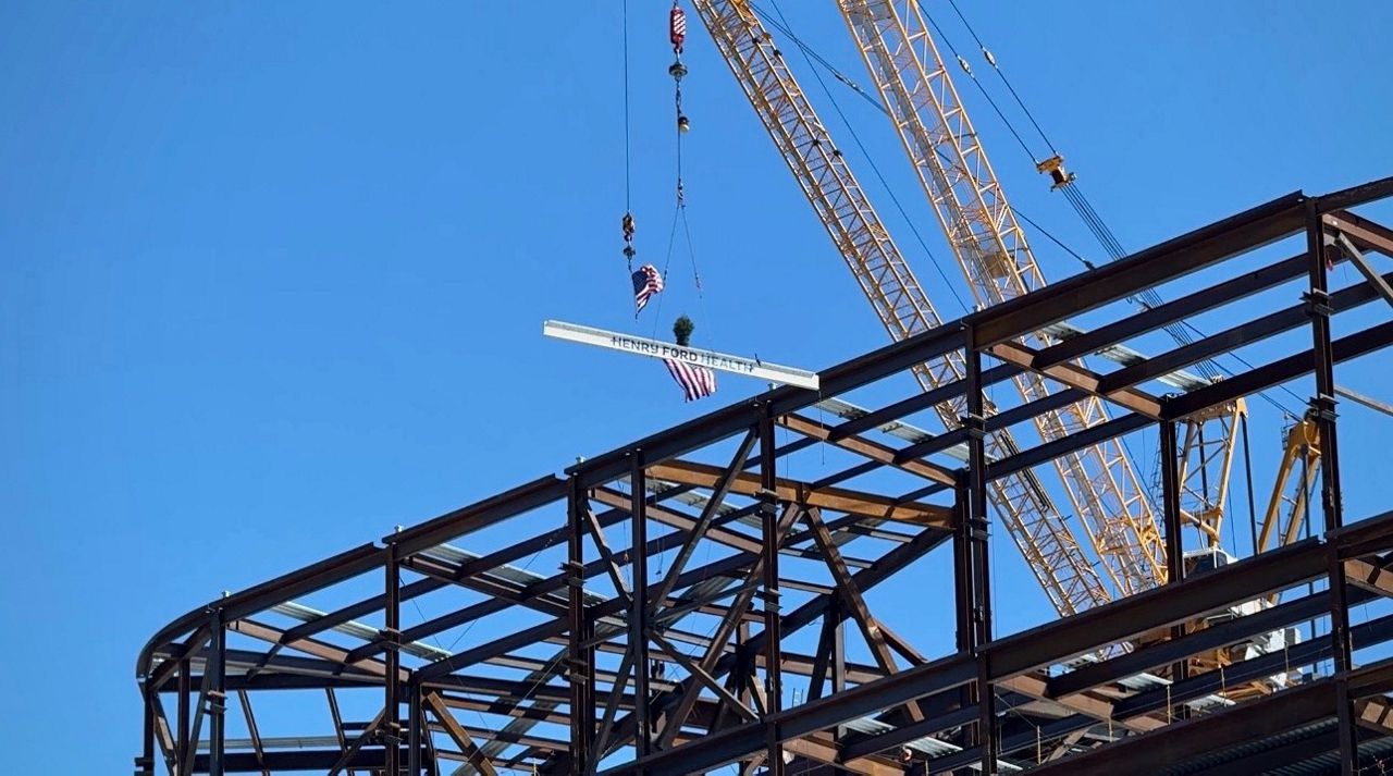 Detroit: Final beam placed on futuristic, 20-story building