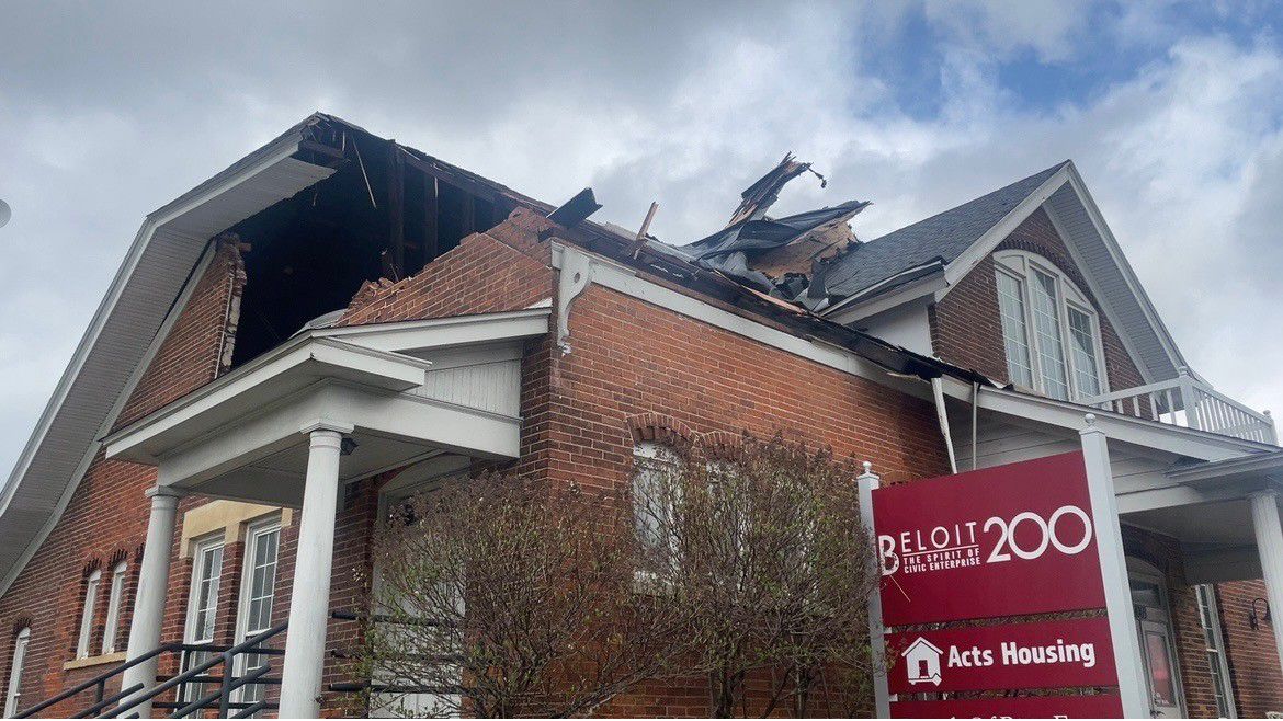 Historic Beloit building damaged by Tuesday's storm
