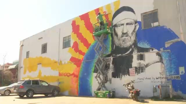 Local Austin Artist Wiley Ross creates Willie Nelson Mural | www ...