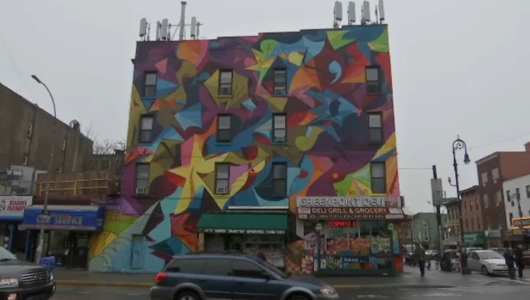 A massive mural brings a pop of color to Greenpoint