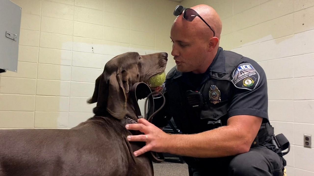 How canine officers train at CVG