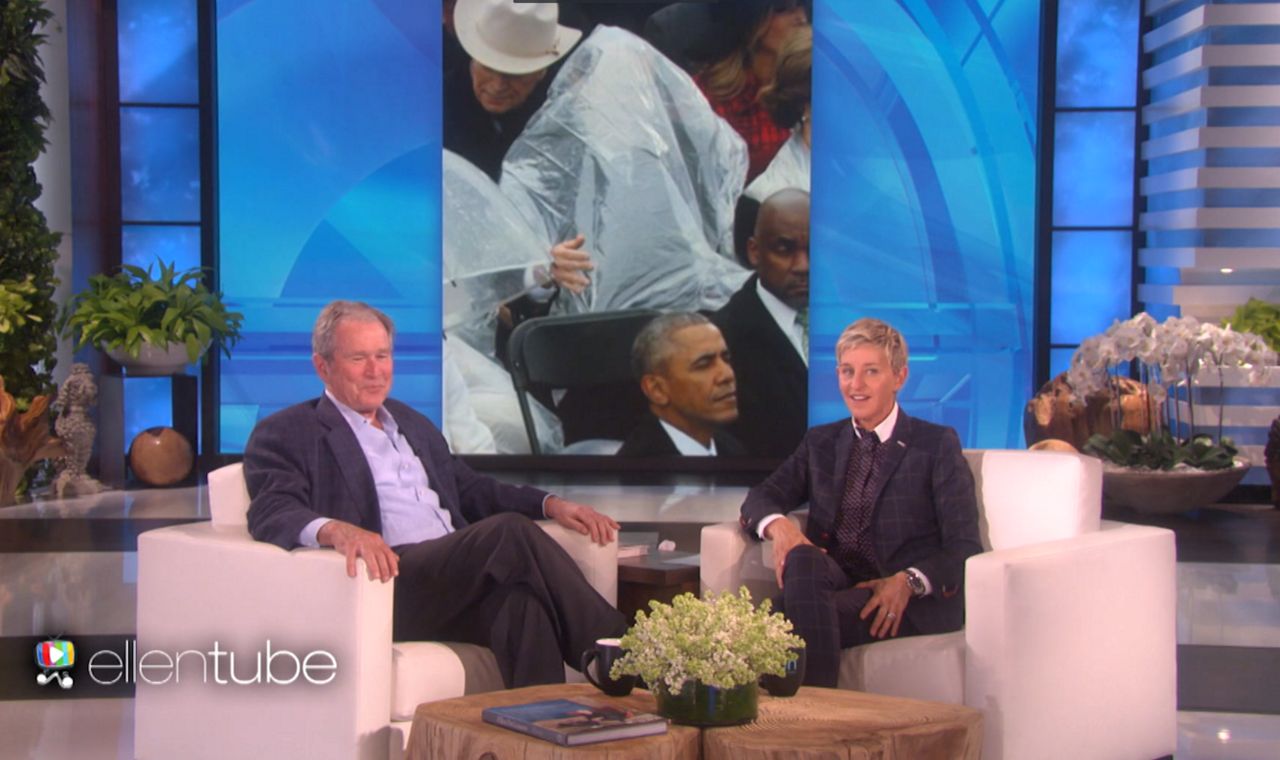 Former President George W. Bush, Ellen Talk Ponchos, Free Press, Putin