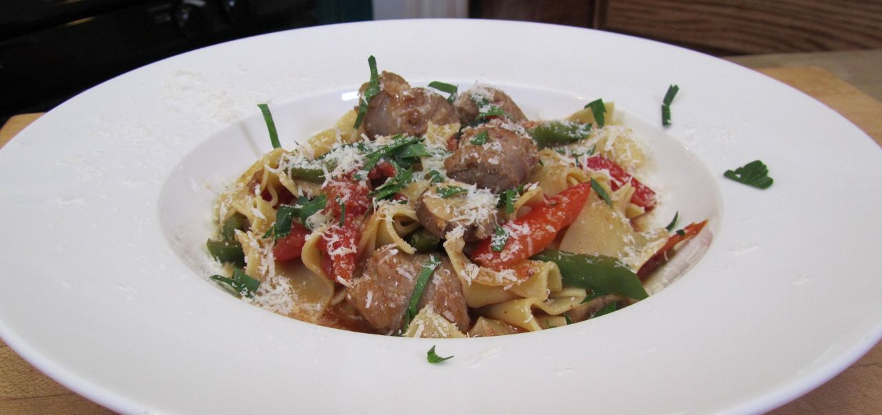 Turkey Sausage Cacciatore
