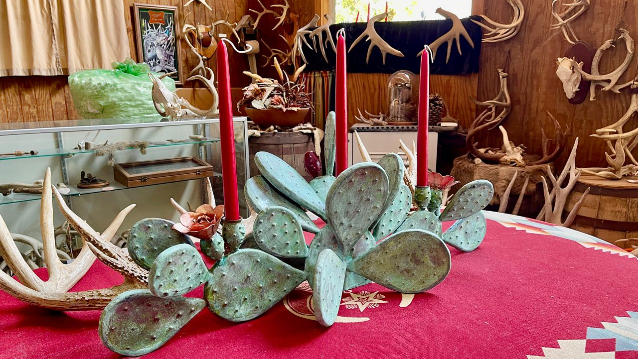 Texas man turns copper into cactus art