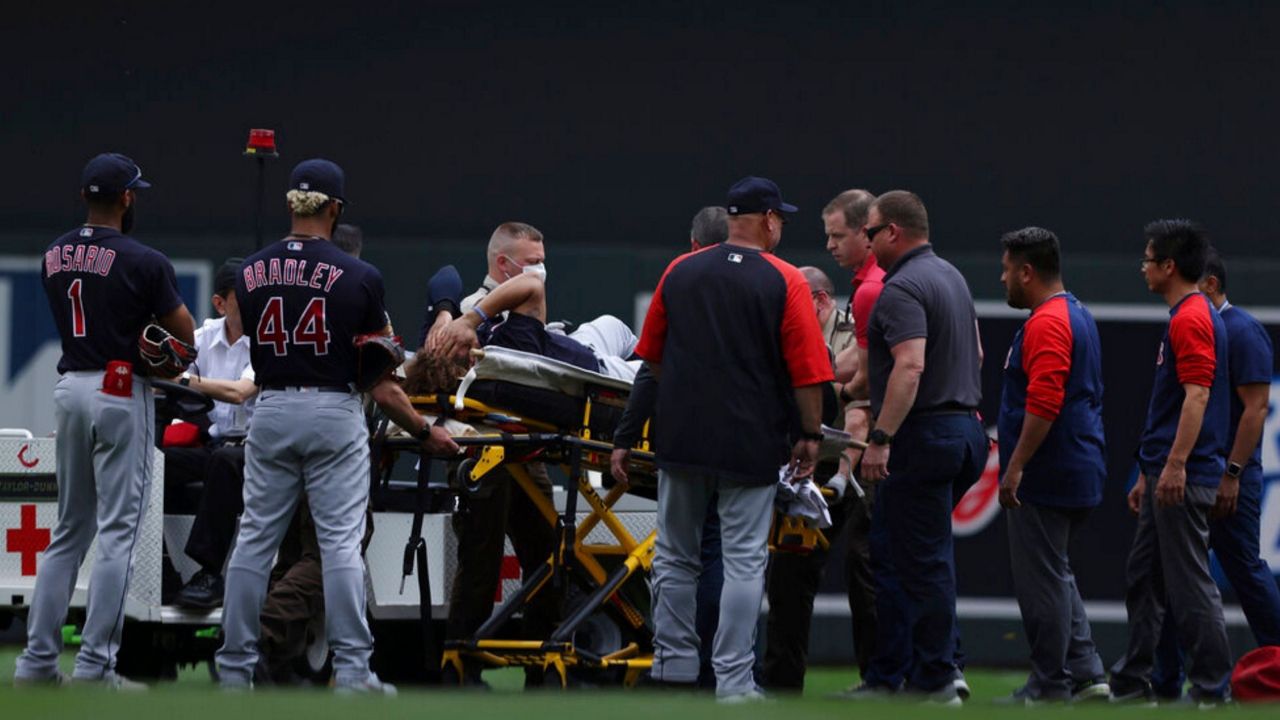 Indians’ Josh Naylor breaks ankle in frightening collision