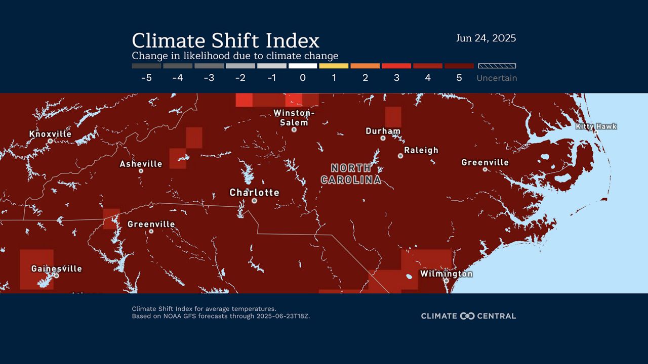 North Carolina heat wave made more likely by climate change