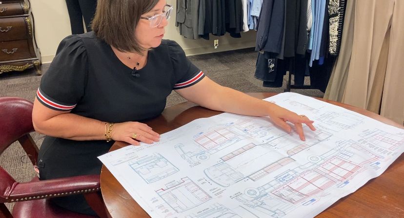 Group taking work clothes, services on the road