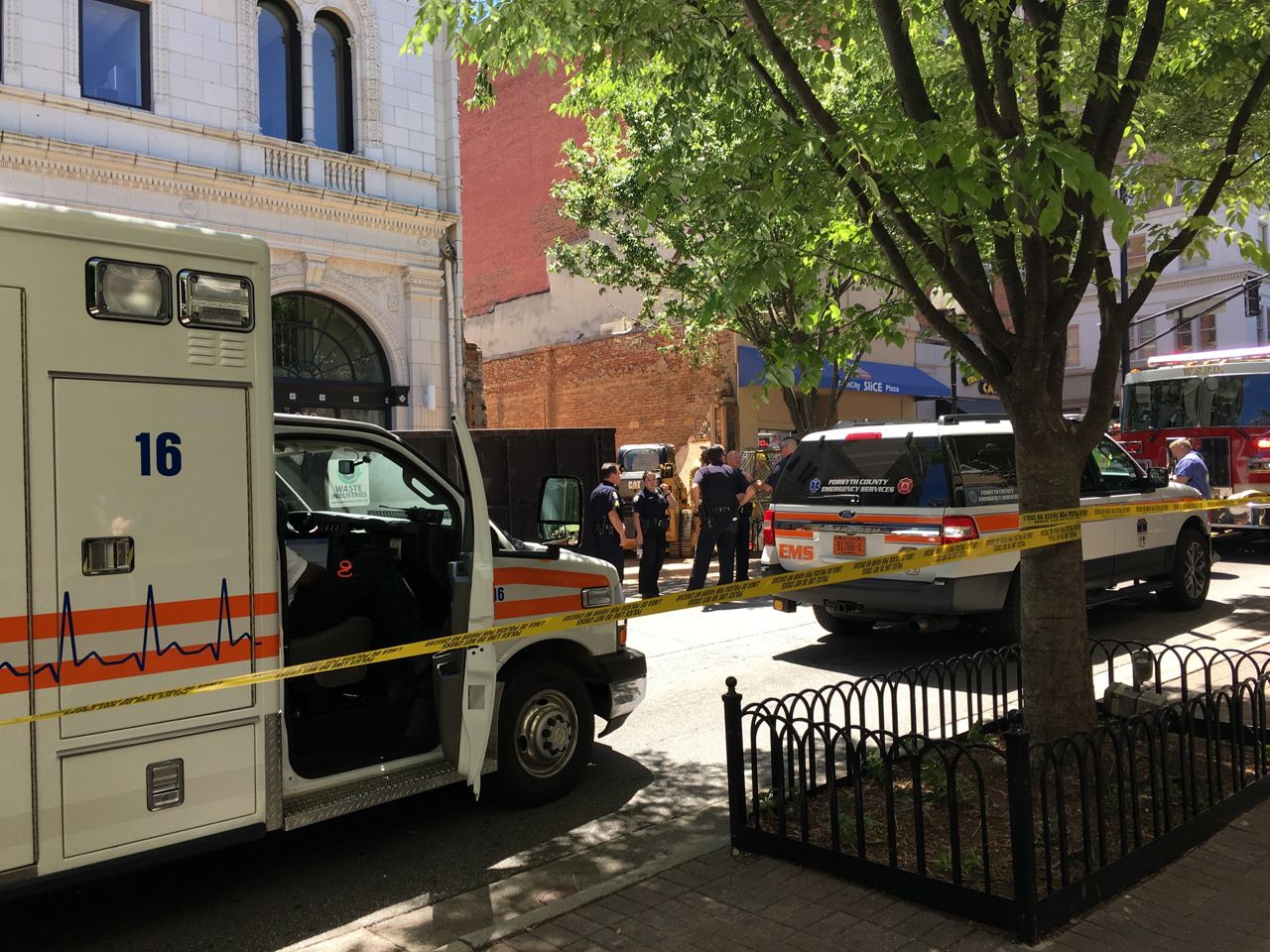 Brick Wall Collapses On Worker