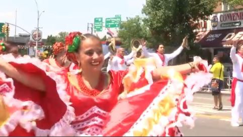 Locals celebrate Colombian Day Parade