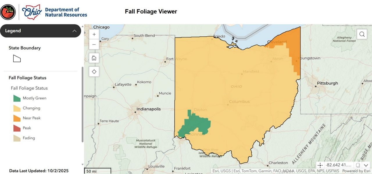 Parts of Ohio already hit near peak for color change