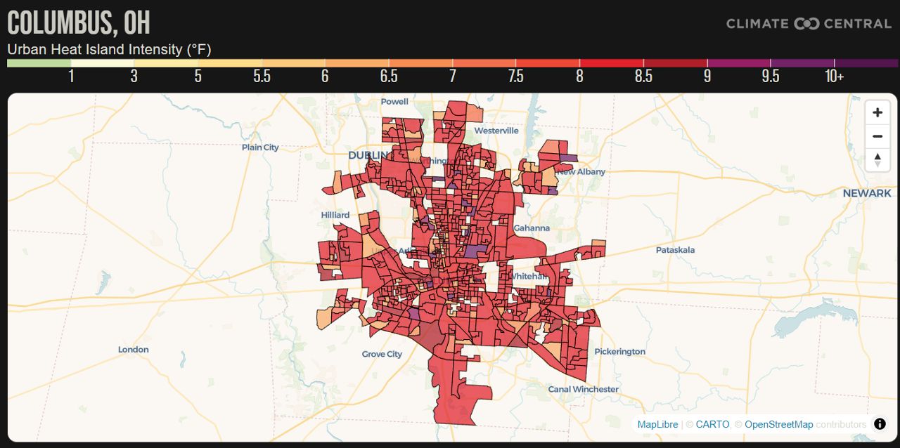 Many Ohioans live in urban heat islands, report says