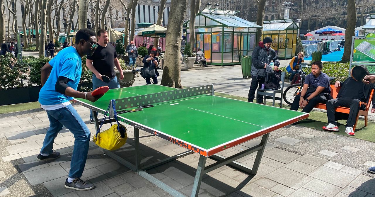New Yorkers Bond Over Ping Pong in Bryant Park