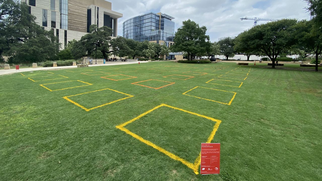 Social Distancing Squares Installed at Downtown Austin Park