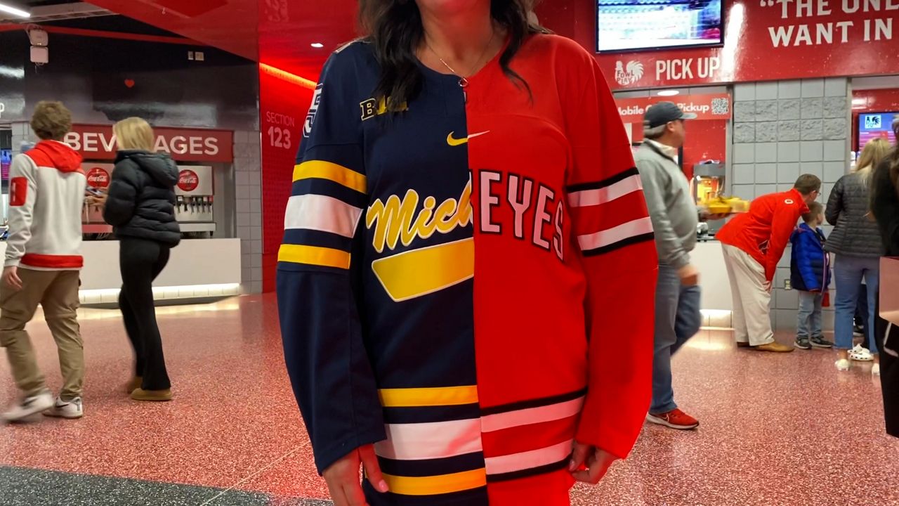 Brothers face off against each other in outdoor hockey game