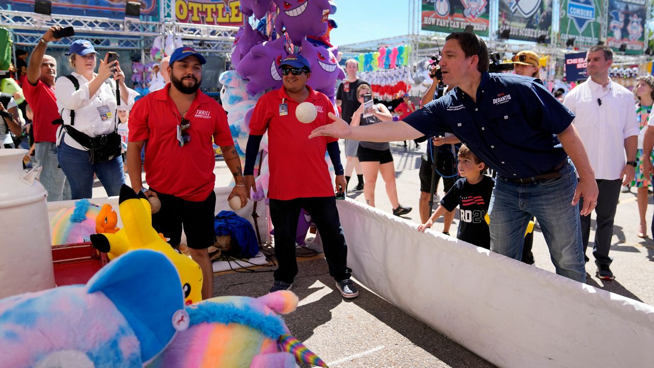 Trump's Iowa state fair spectacle clouds DeSantis