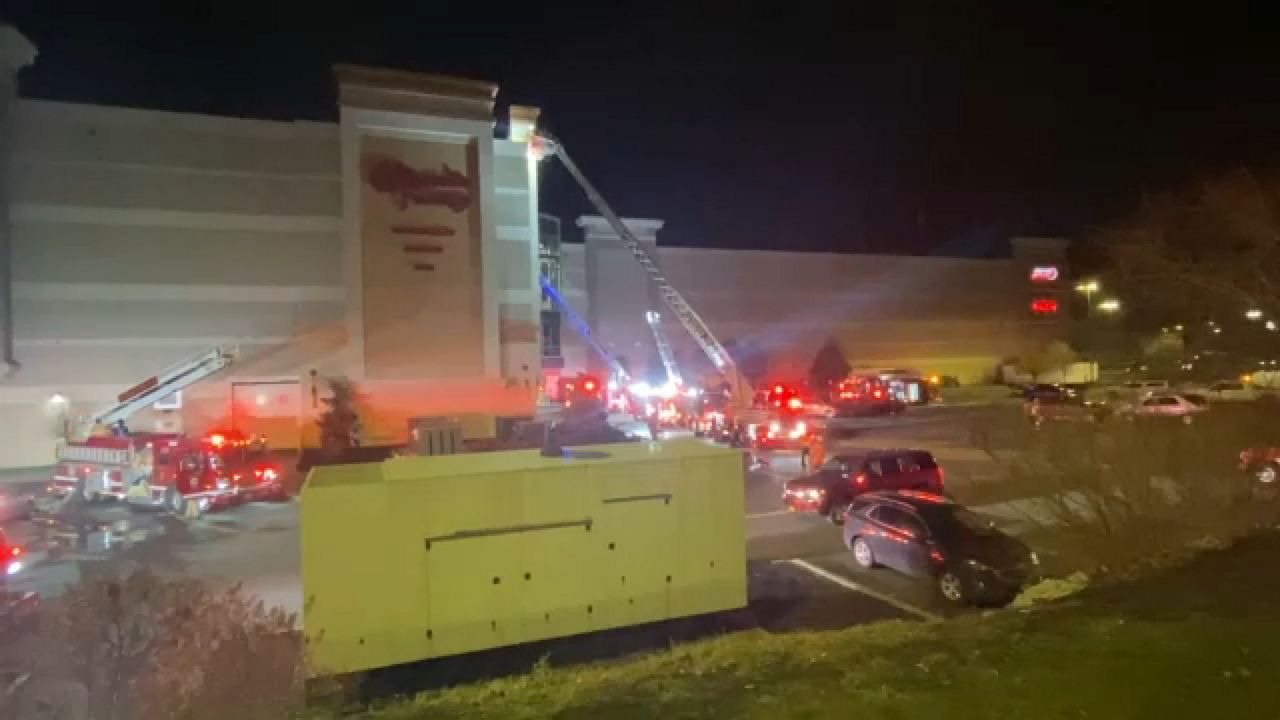 Crews fight fire on roof of Destiny USA