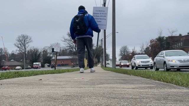 One man's walk helps gather coats for Kentucky youth in need