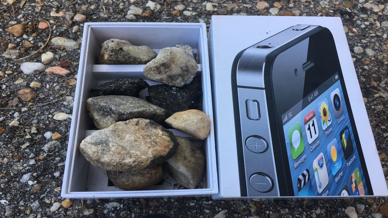 Woman finds rocks inside what she thought was a new iPhone