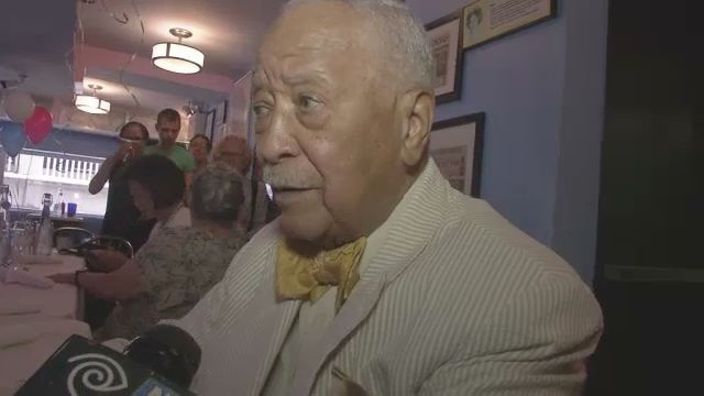 Former Mayor Dinkins Enjoys Pie-Filled Birthday Bash in Times Square