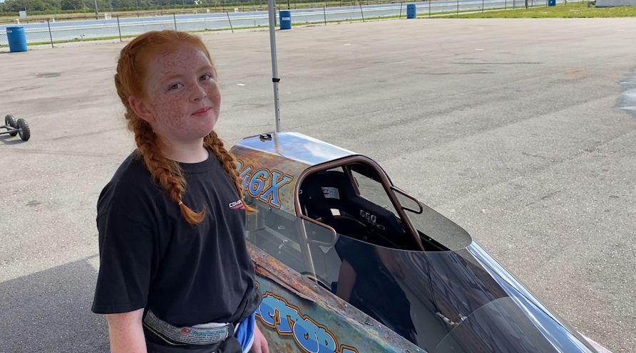 Young drag racer feels the need for speed