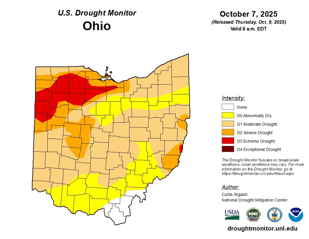Drought conditions persist as fall colors pop in Ohio