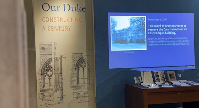 Student-led exhibit highlights Duke's 100-year history