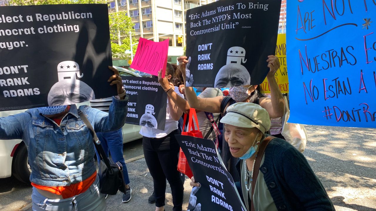 Protesters disrupt Eric Adams mayoral campaign event