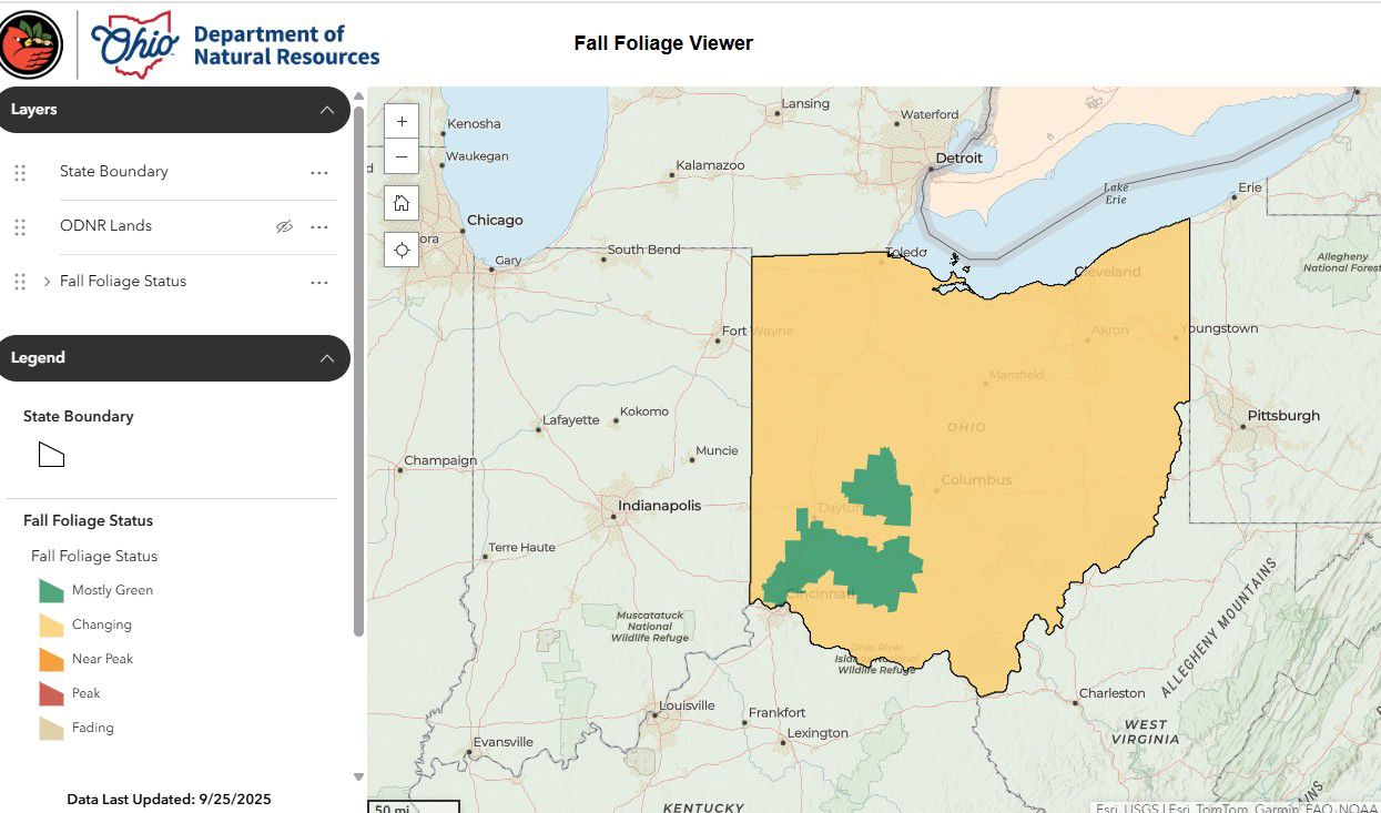 Fall colors begin to show across Ohio