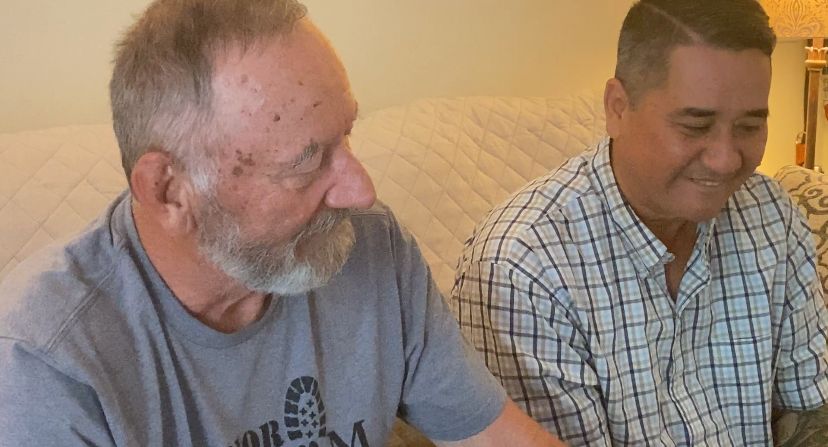 Ancestry search reunites father and son after 49 years