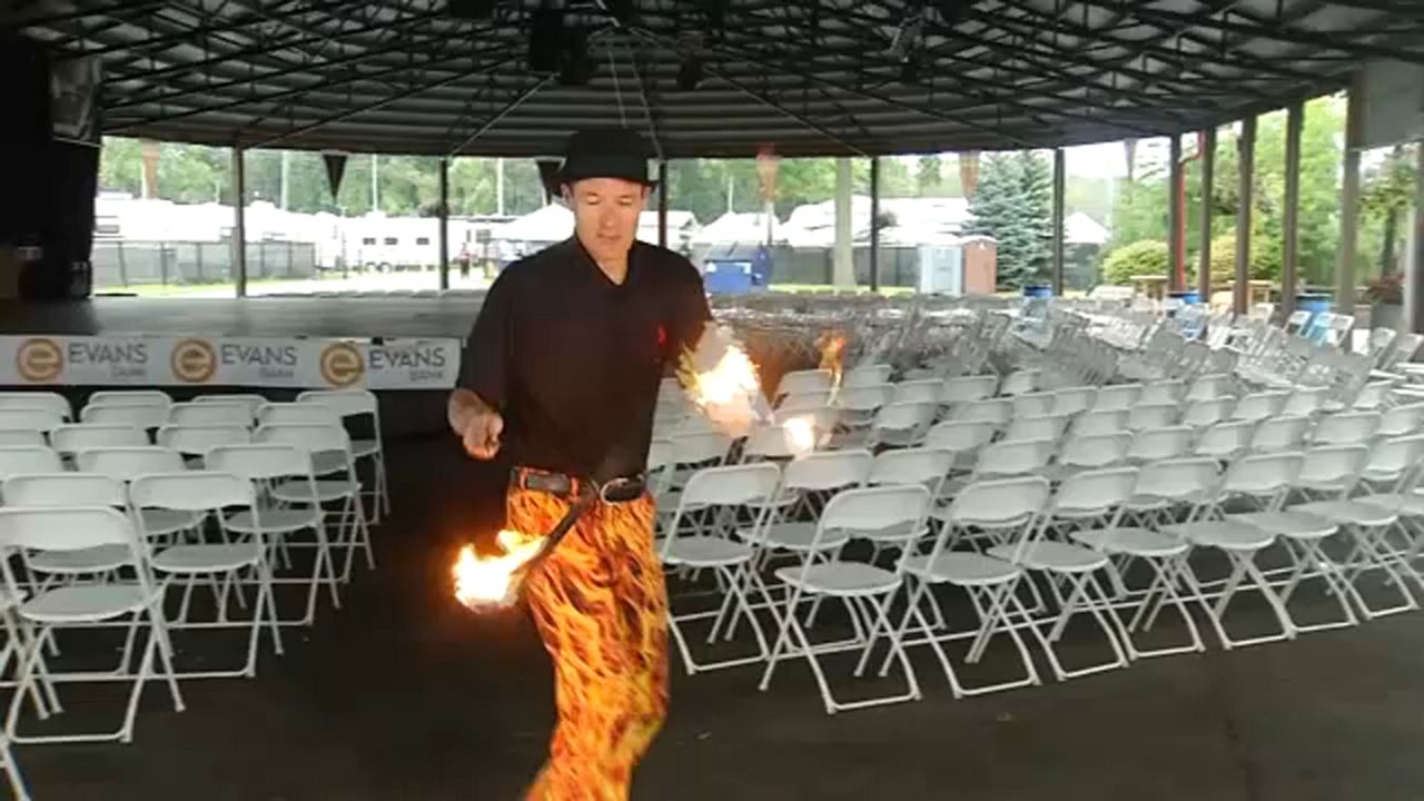 The 'Fire Guy' performing at Erie County Fair