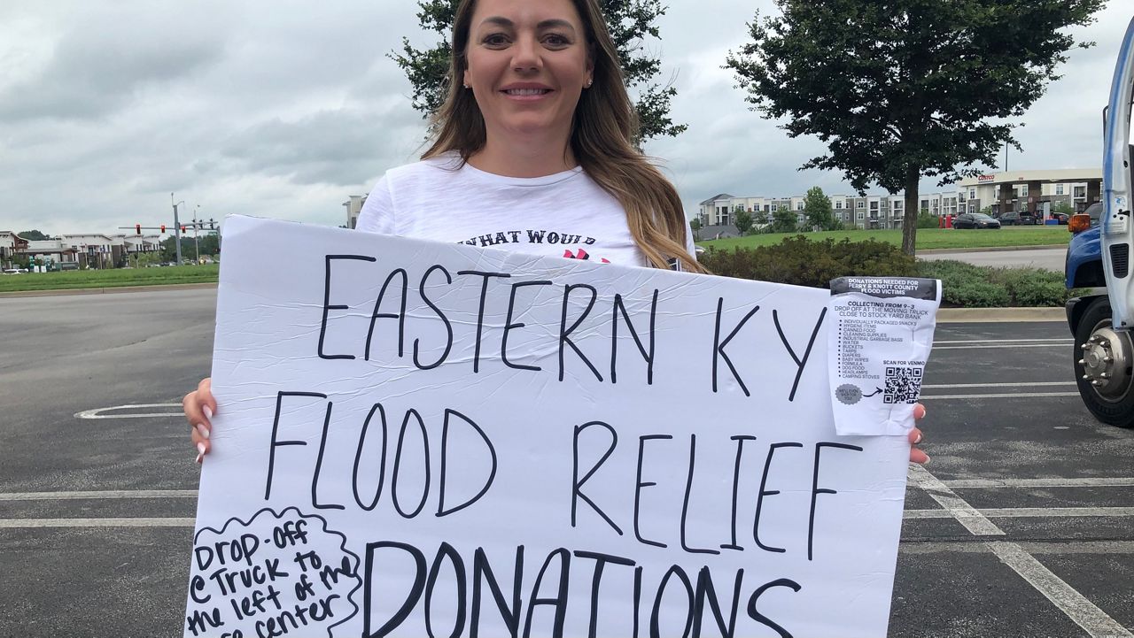 Collecting donations in Lexington for Southeastern Kentucky