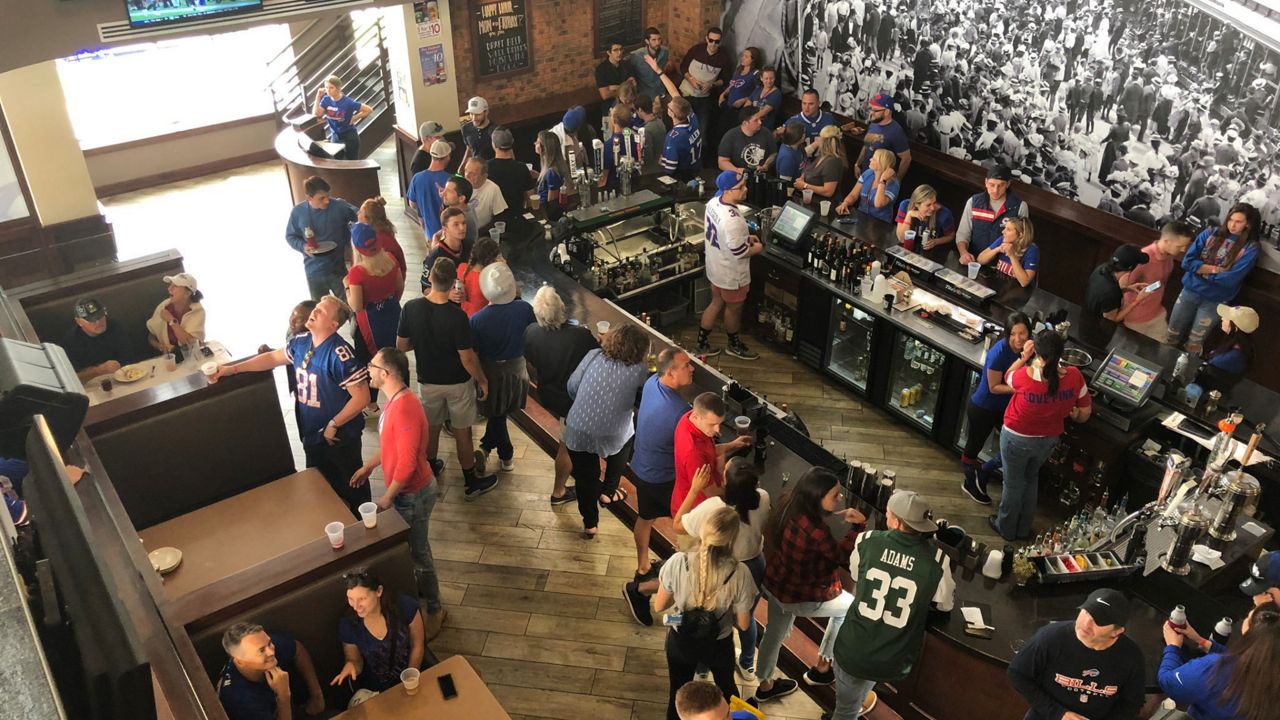 Bills fans celebrate win in season opener