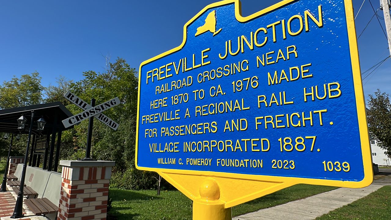 Park, sign recall Freeville's railroad history