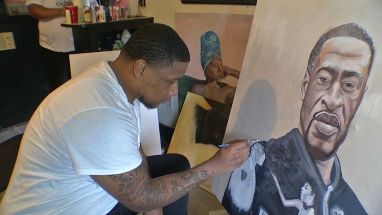 Rochester Artist Paints Portrait of George Floyd