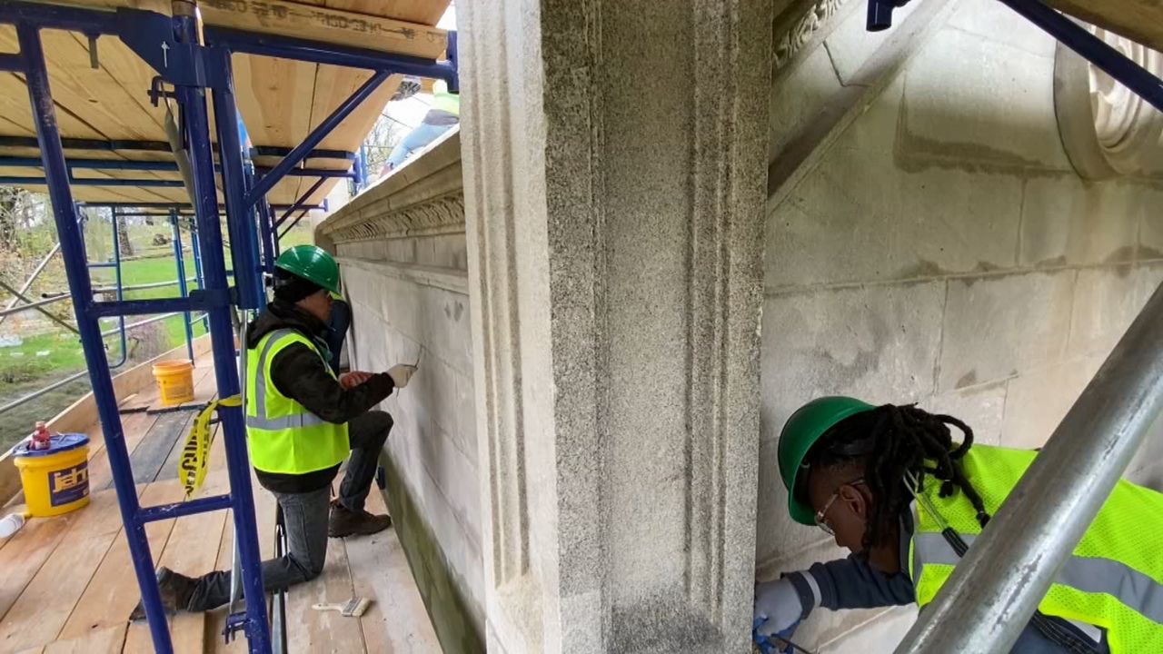Young adults take up masonry training at Green-Wood Cemetery