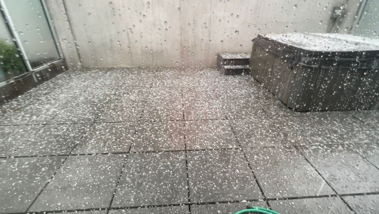 Your video: Storms bring hail showers to NYC