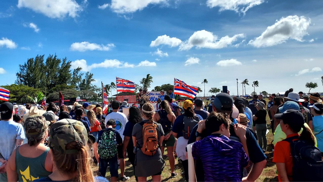 Protest demands the Navy stop releasing chemicals