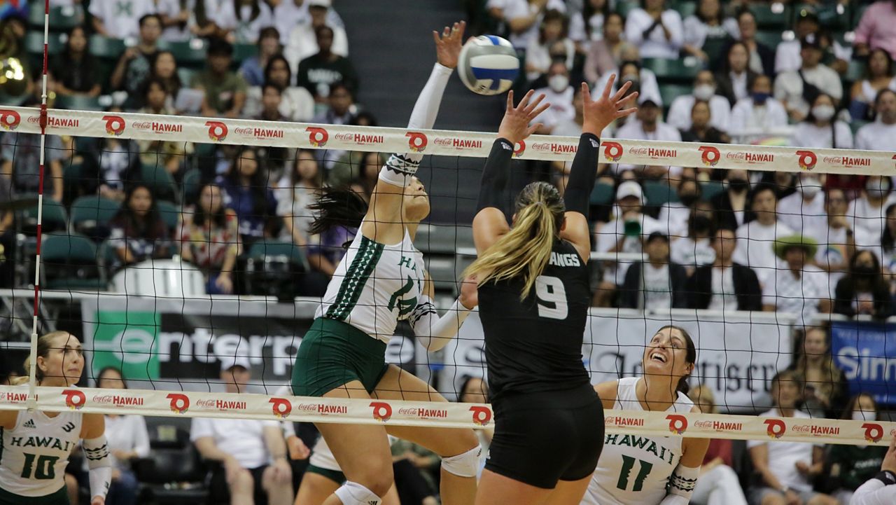 Hawaii volleyball rides wild swings to win over Cal Poly