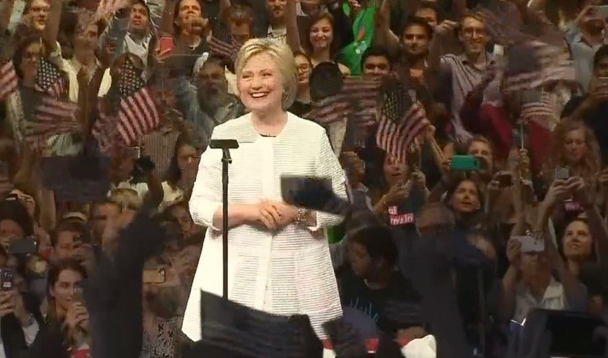 Hillary Clinton Supporters Applaud Historic Moment