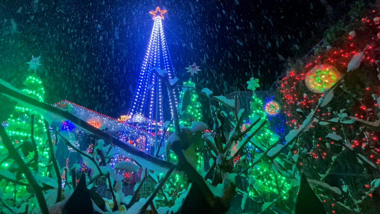 Burbank home features choreographed lights with side of snow
