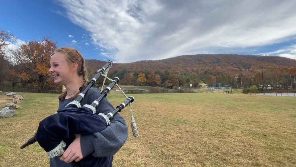 Bagpiper shares her heritage